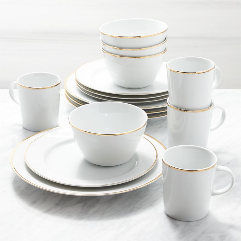 Maison Gold Rim Dinner Plate + Reviews | Crate & Barrel