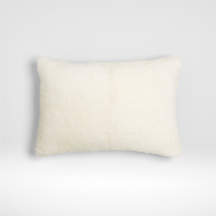 Malmo Shearling 22"x15" Ivory Throw Pillow with Feather Insert ...