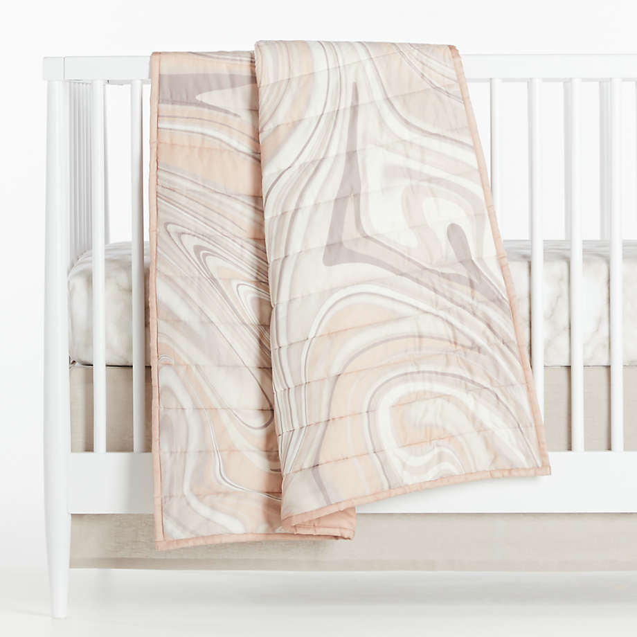 Organic Pink Marble Baby Quilt + Reviews | Crate & Kids