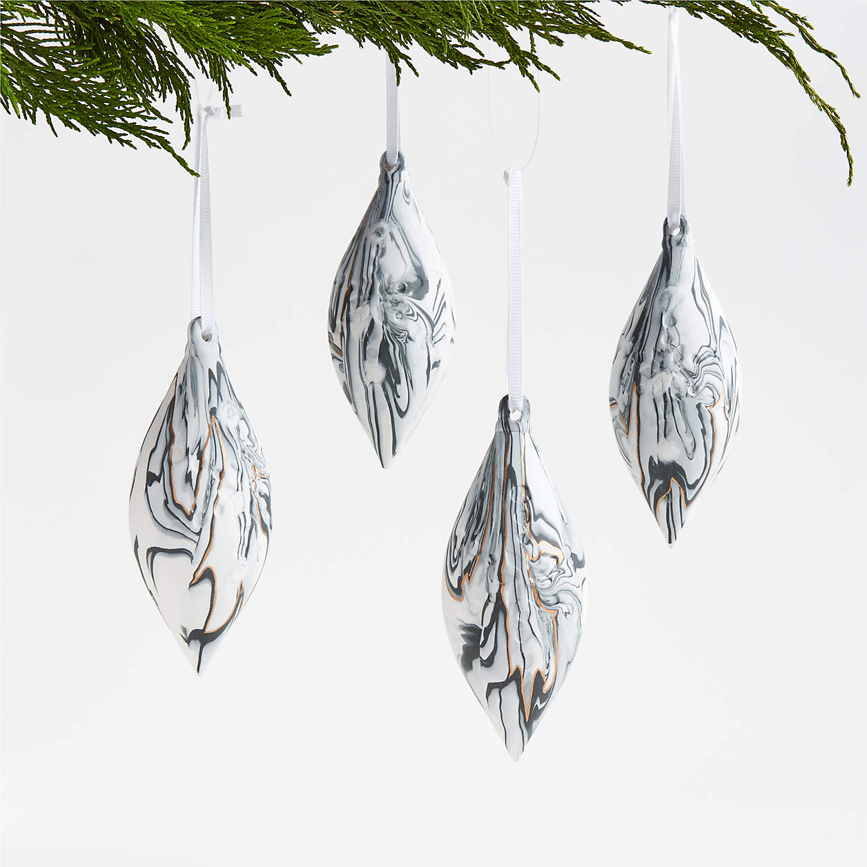 Marble Drop Onion Christmas Tree Ornaments, Set of 4 + Reviews | Crate ...
