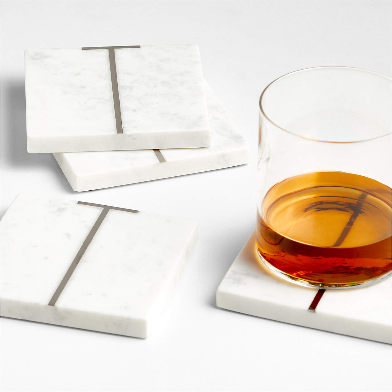 Marble "T" Monogram Coasters, Set of 4 + Reviews | Crate & Barrel Canada