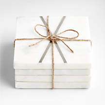 Marble "X" Monogram Coasters, Set of 4 | Crate & Barrel