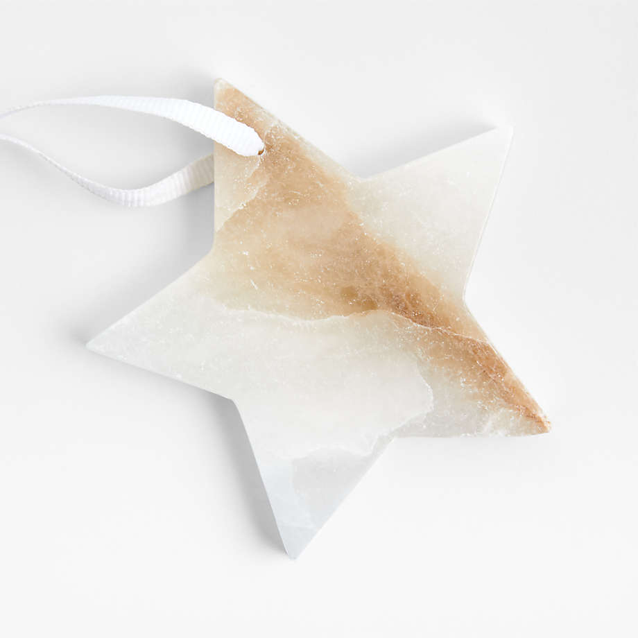 White Marble Star Christmas Tree Ornament, Set of 4 + Reviews | Crate ...