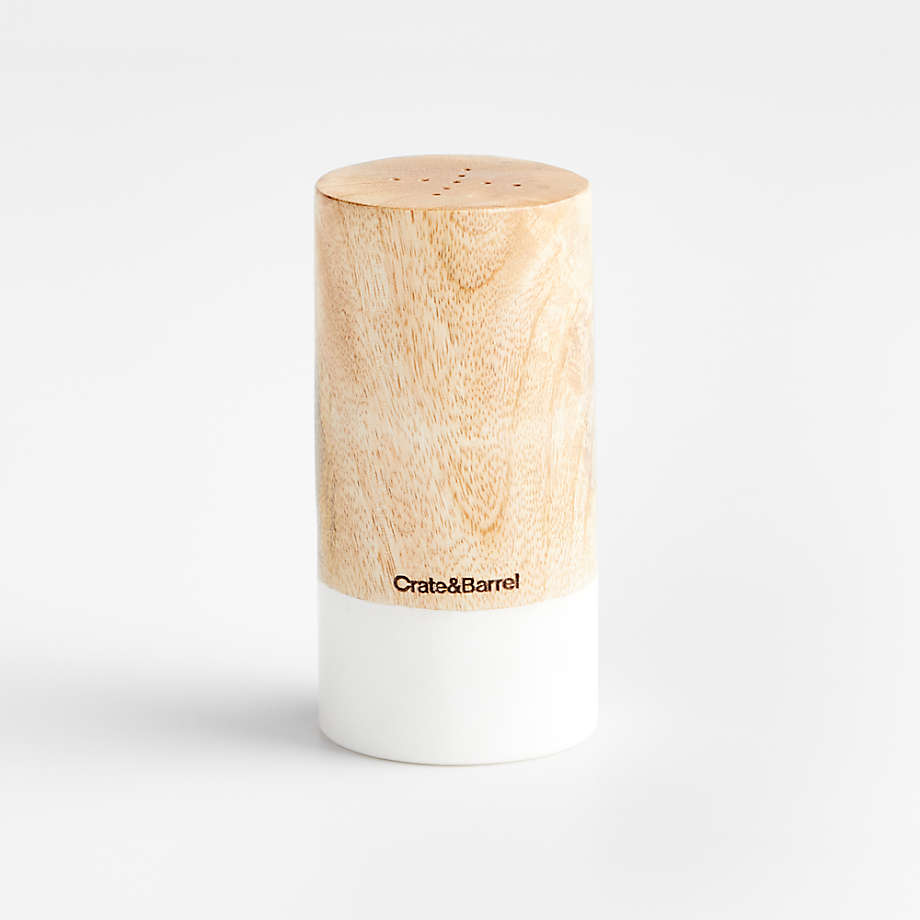 Marble and Wood Salt Shaker + Reviews | Crate & Barrel