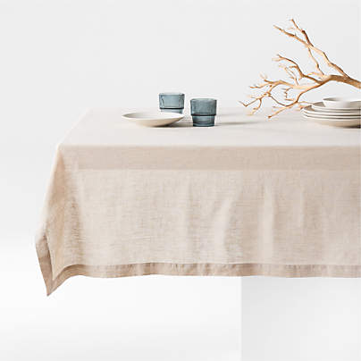 Marin Morning Mauve Oversized EUROPEAN FLAX -Certified Linen Tablecloth ...