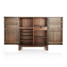 Marin Shiitake Bar Cabinet with Storage | Crate & Barrel