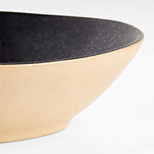 Marin Black Recycled Ceramic Low Bowl + Reviews | Crate & Barrel