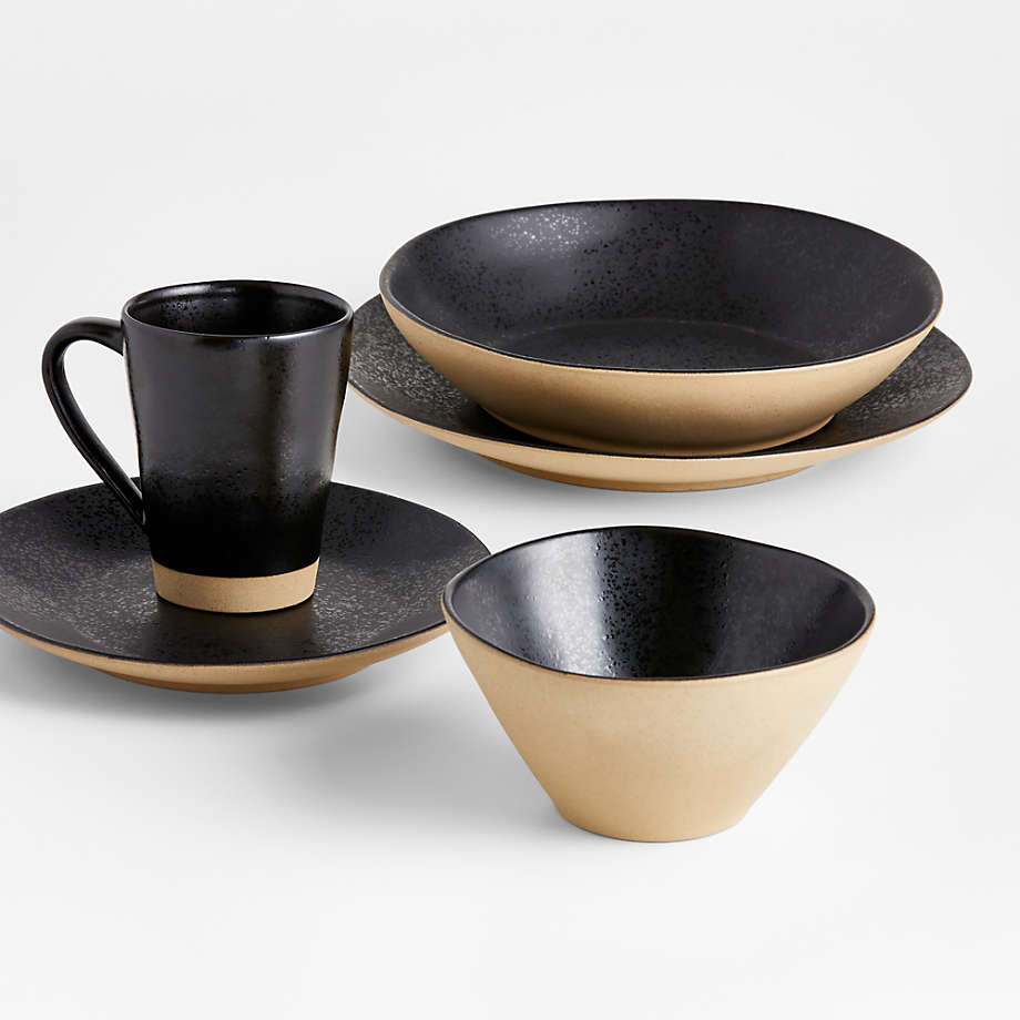 Marin Black Recycled Ceramic Dinnerware | Crate & Barrel