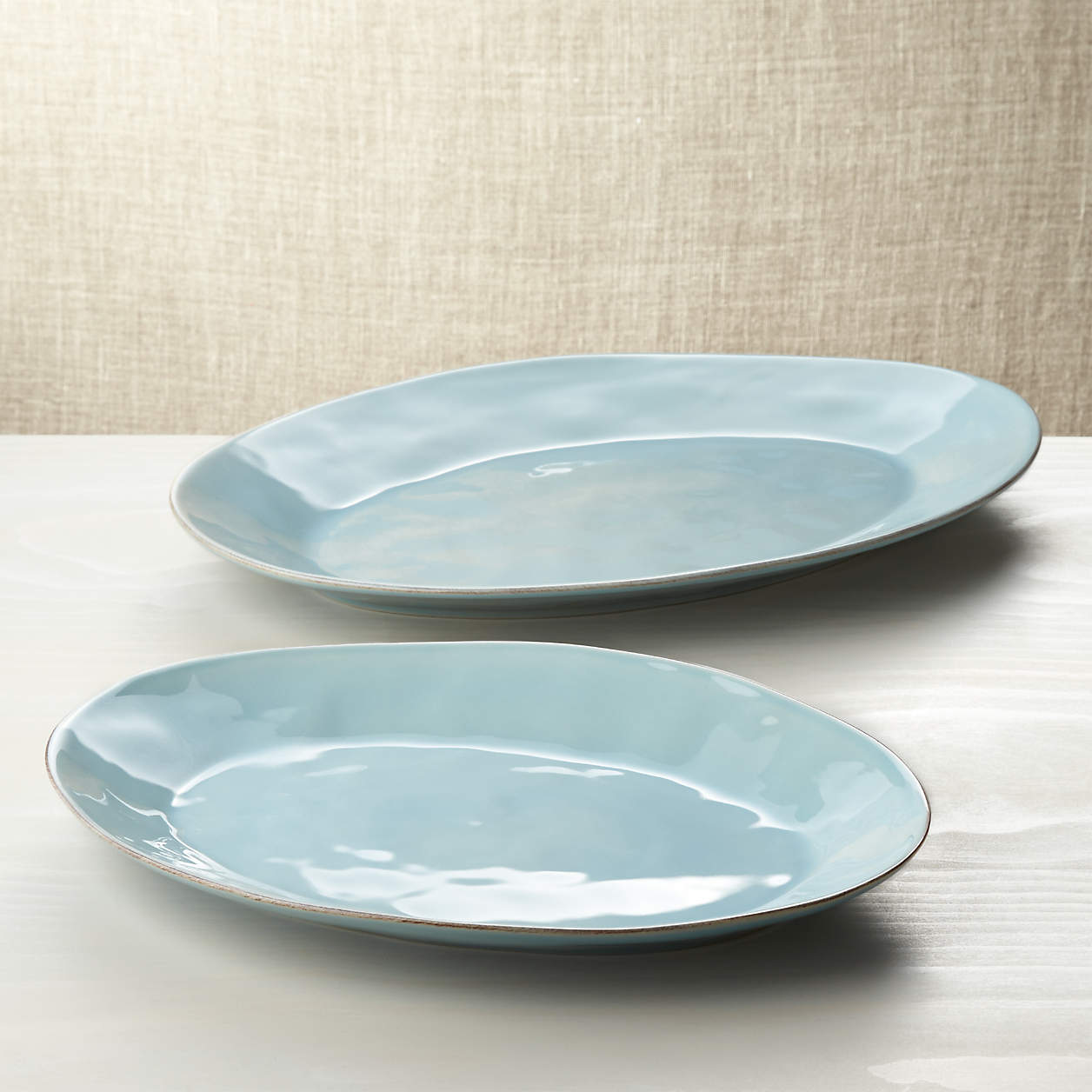Marin Blue Platters | Crate & Barrel