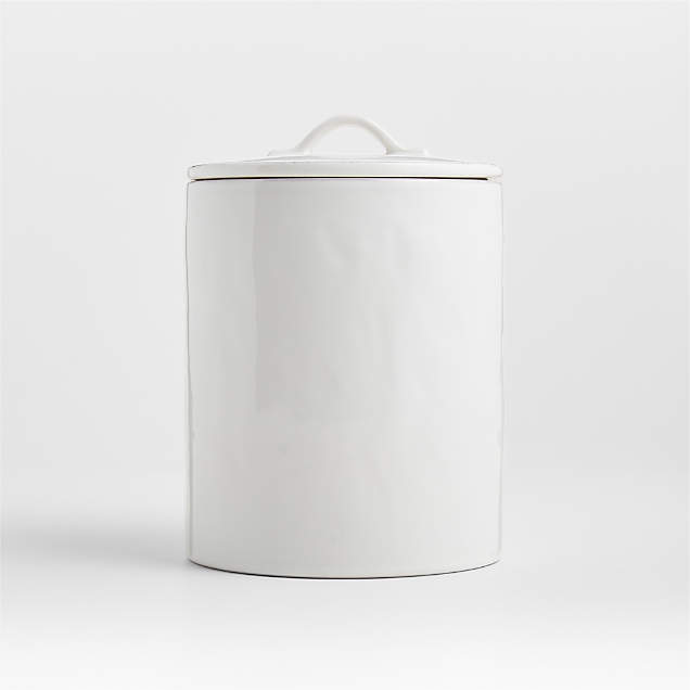 Craft Linen Stoneware 56.75-oz. Medium Canister | Crate & Barrel