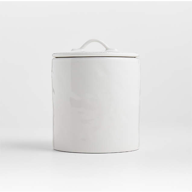Craft Linen Stoneware 56.75-oz. Medium Canister | Crate & Barrel
