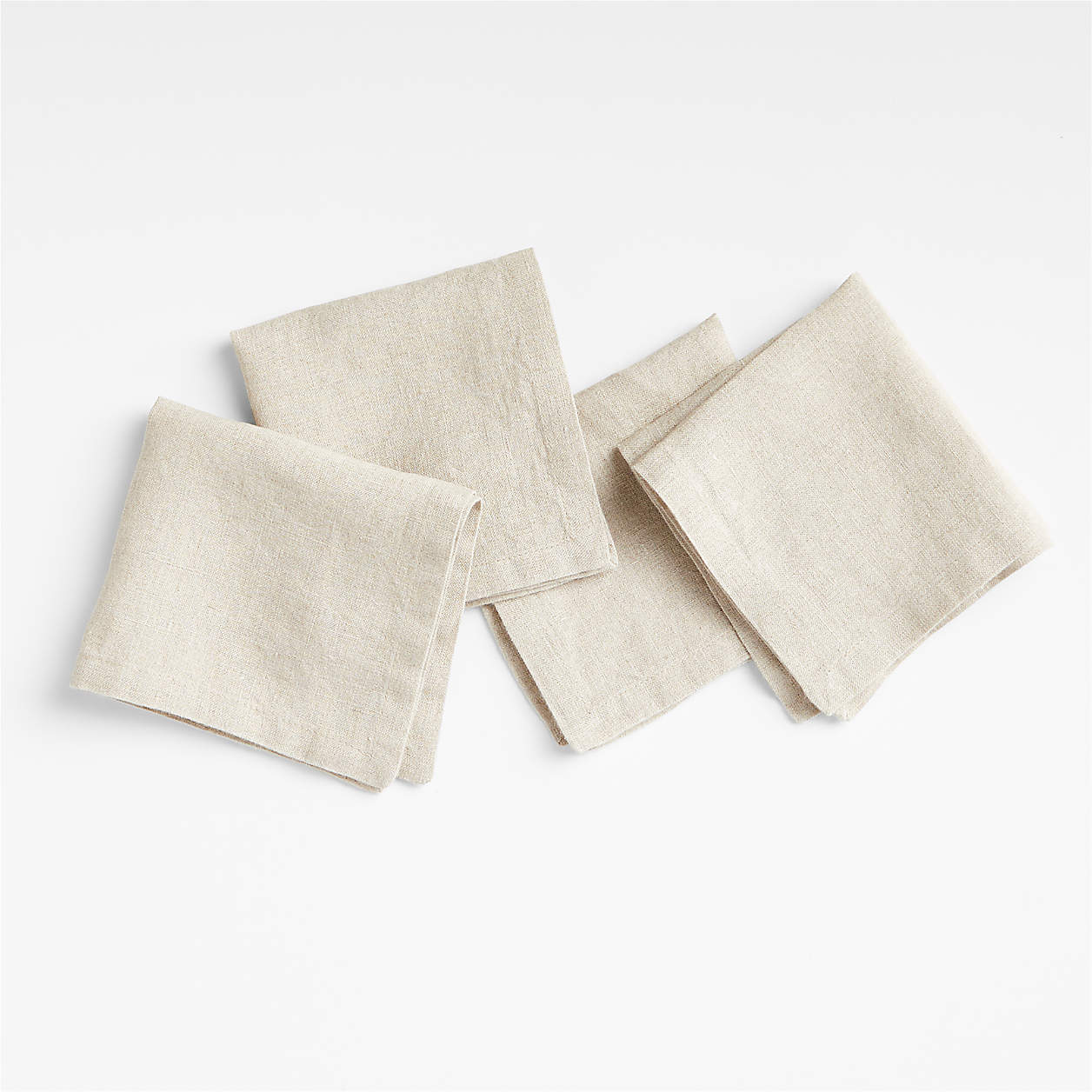 Marin Warm Natural Linen Cocktail Napkins, Set of 4 + Reviews | Crate ...