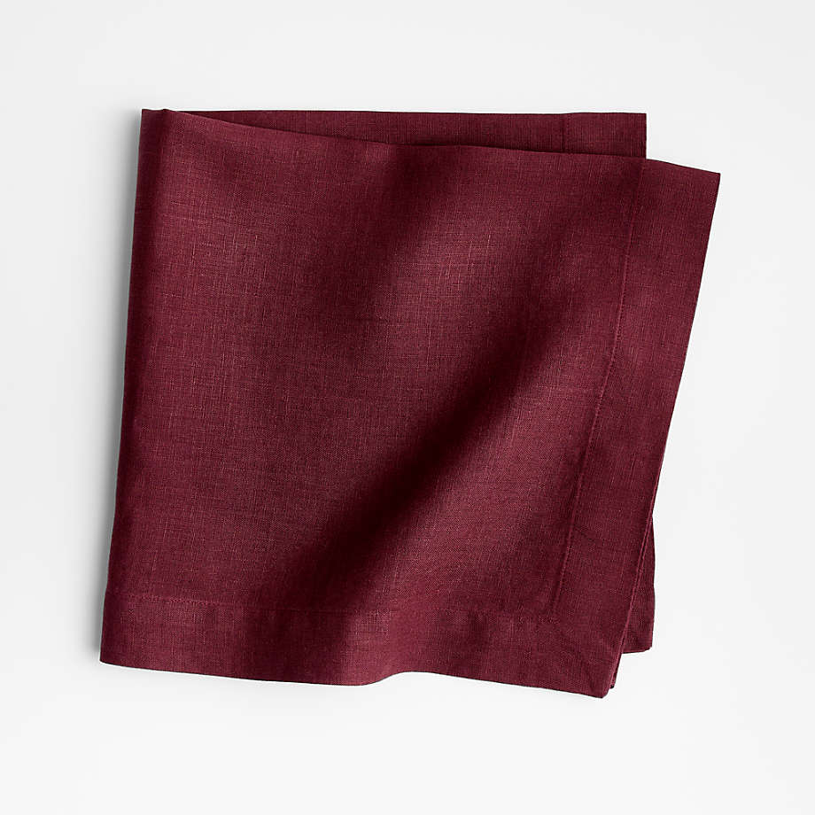 Marin Merlot Red Linen Napkin + Reviews | Crate & Barrel