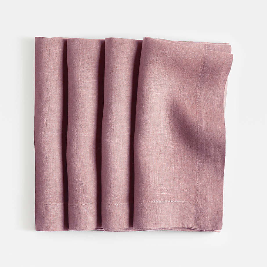 Marin Morning Mauve European Flax -Certified Linen Napkin, Set of 4 ...