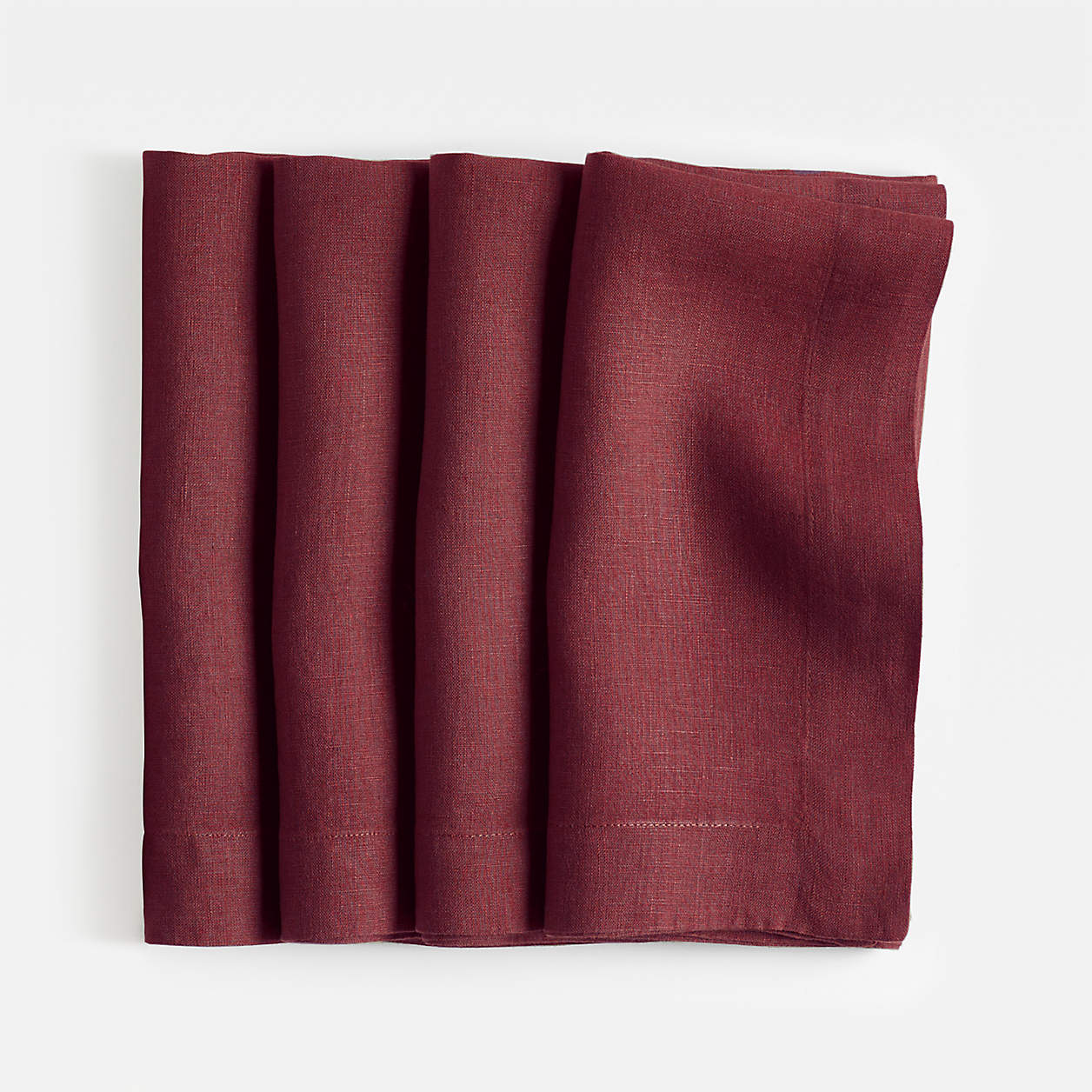 Marin Merlot Red Linen Napkin, Set of 4 + Reviews | Crate & Barrel