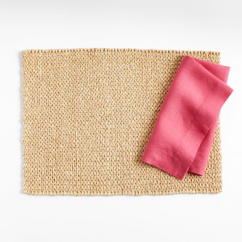 Marin Raspberry Linen Napkin + Reviews | Crate and Barrel
