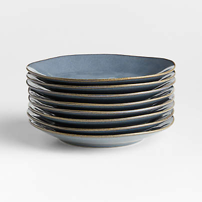 Marin Slate Blue Stoneware Dinner Plates, Set of 8 + Reviews | Crate ...
