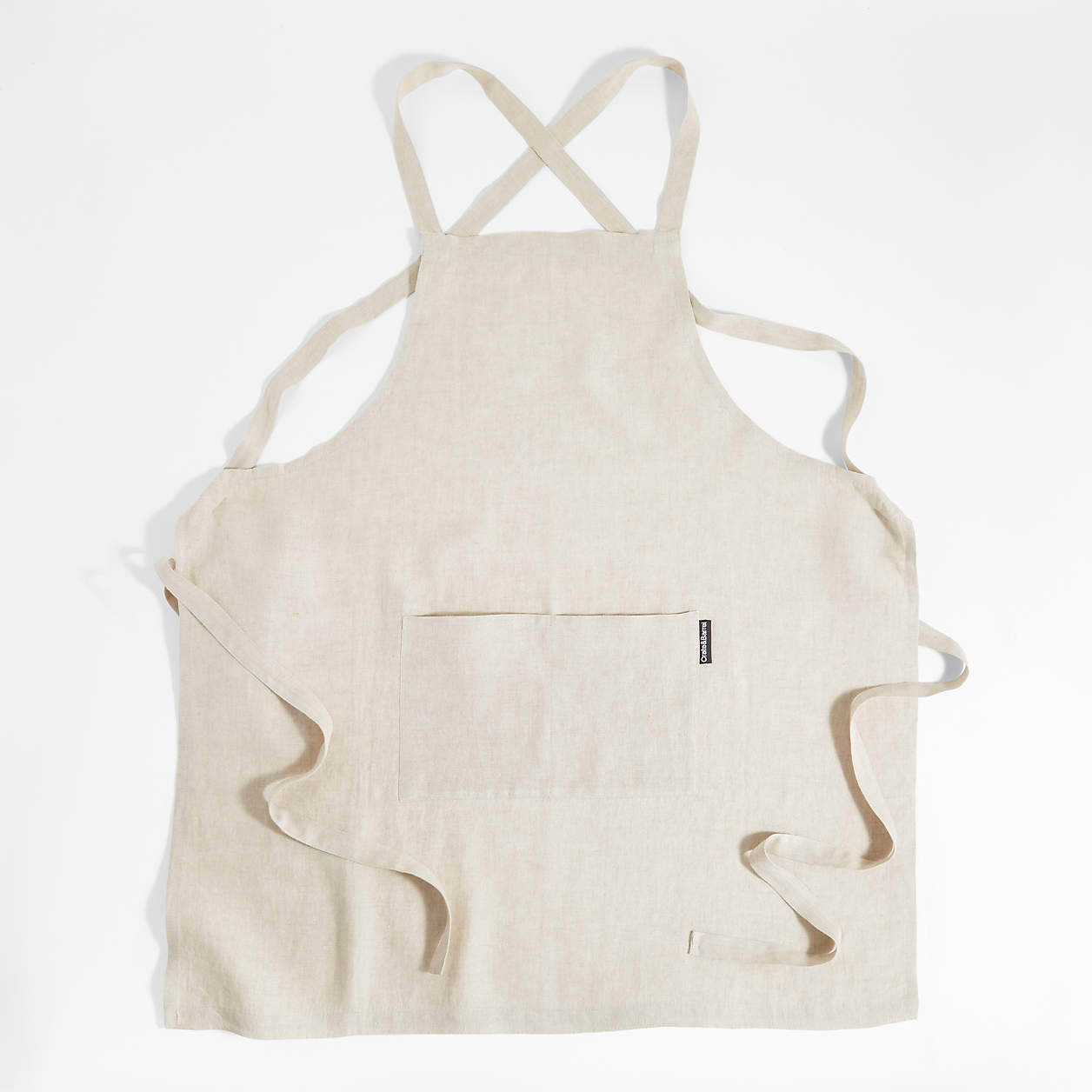 Marin Natural Tan European Flax -Certified Cotton Apron | Crate ...