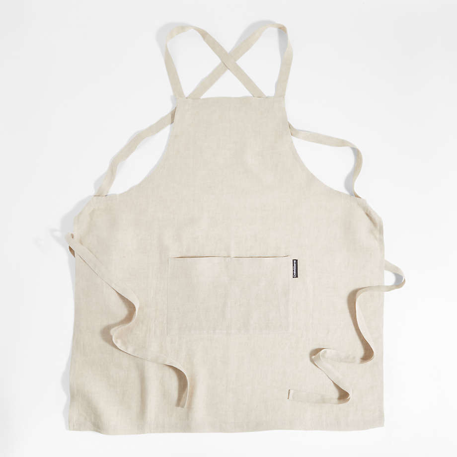 Marin Natural Tan European Flax -Certified Cotton Apron | Crate ...