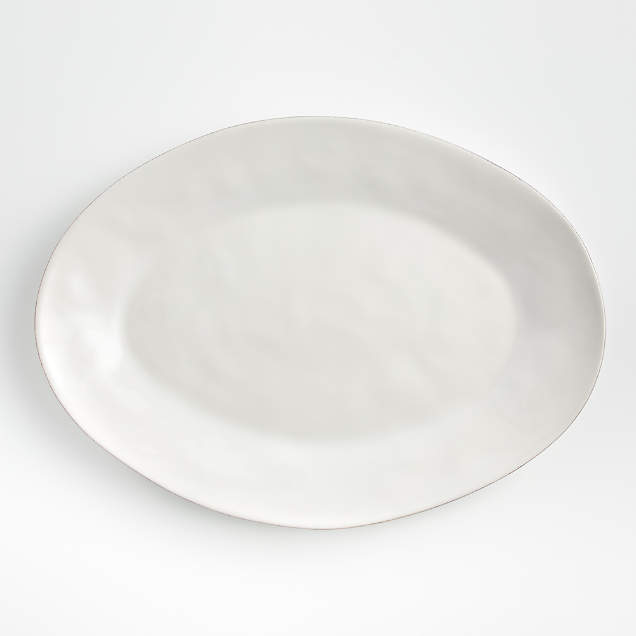 Marin Blue Small Oval Platter + Reviews | Crate & Barrel