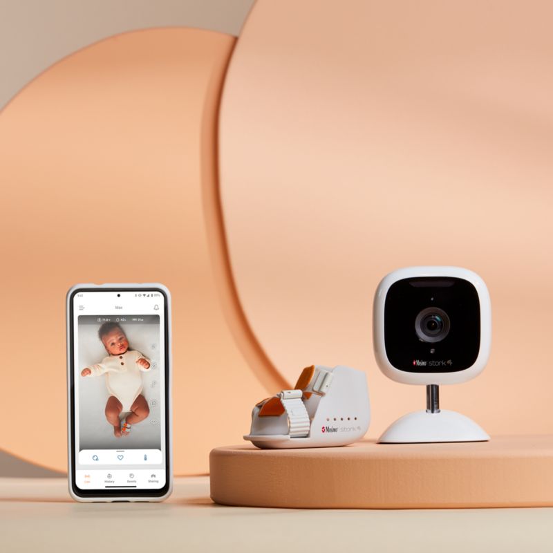 Masimo Stork Vitals + White Smart Home Night Vision Baby Monitor with ...