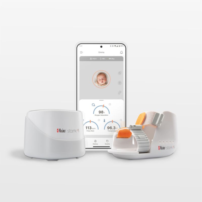 Masimo Stork Vitals White Smart Home Baby Monitoring System with Hub ...