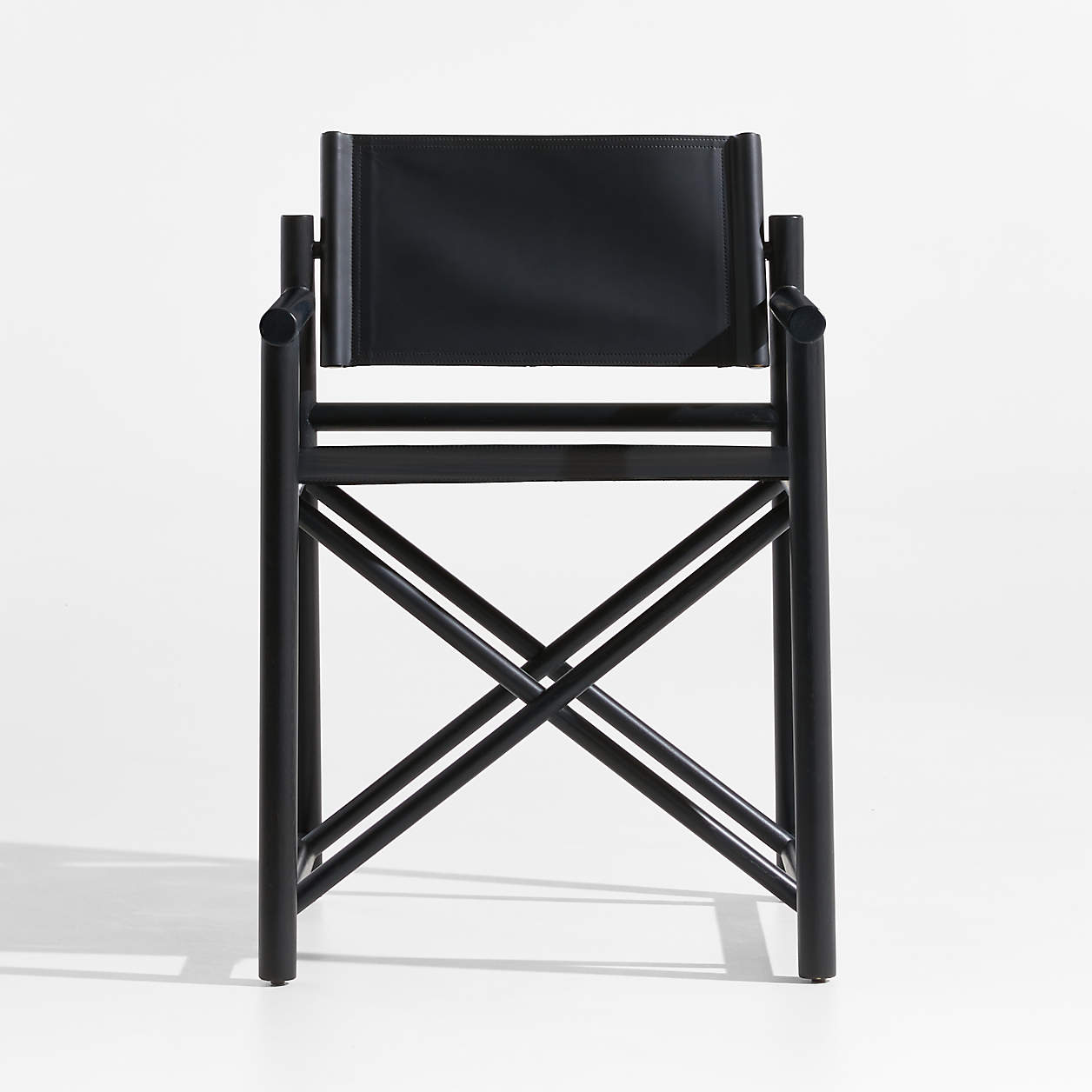 Mast Charcoal Leather Director's Chair by Leanne Ford | Crate & Barrel