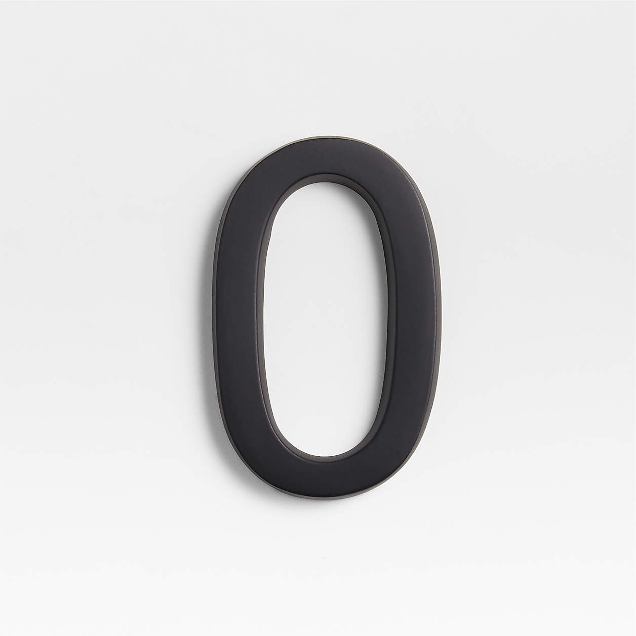 4" Matte Black Metal House Number 0 | Crate & Barrel