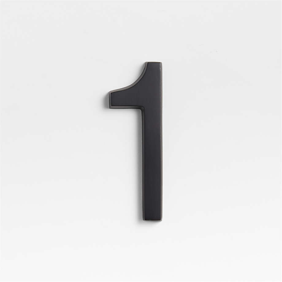 4" Matte Black Metal House Number 1 | Crate & Barrel