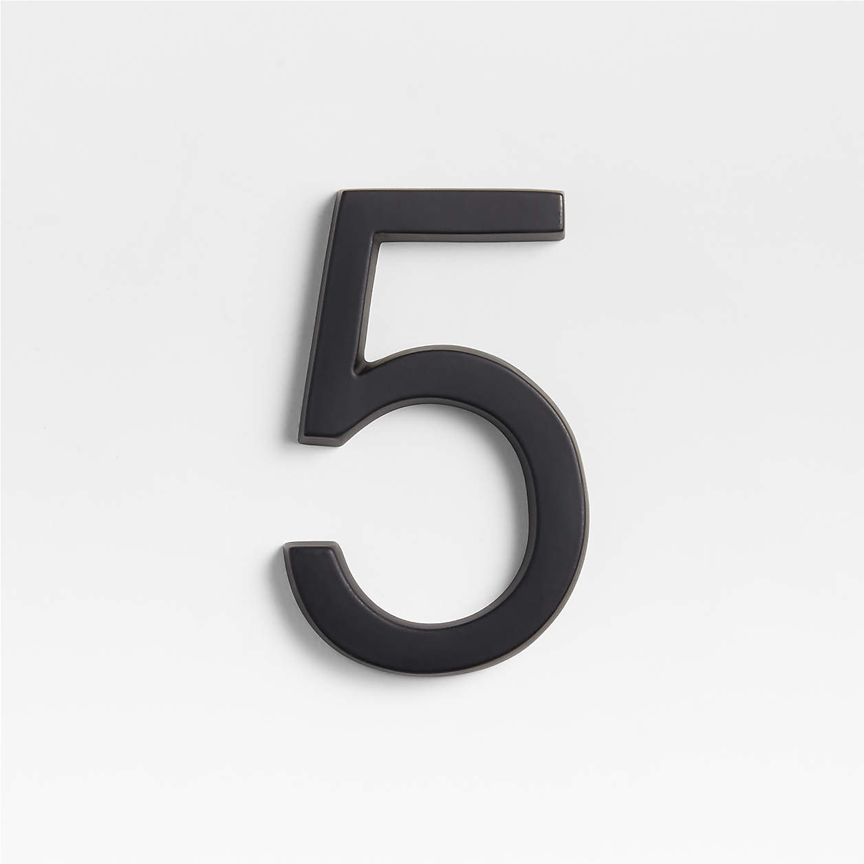 4" Matte Black Metal House Number 5 + Reviews | Crate & Barrel