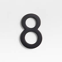 4" Matte Black Metal House Number 8 + Reviews | Crate & Barrel