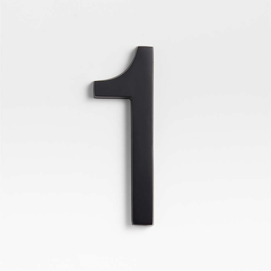 6" Matte Black Metal House Number 1 | Crate & Barrel