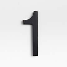 6" Matte Black Metal House Number 1 + Reviews | Crate & Barrel