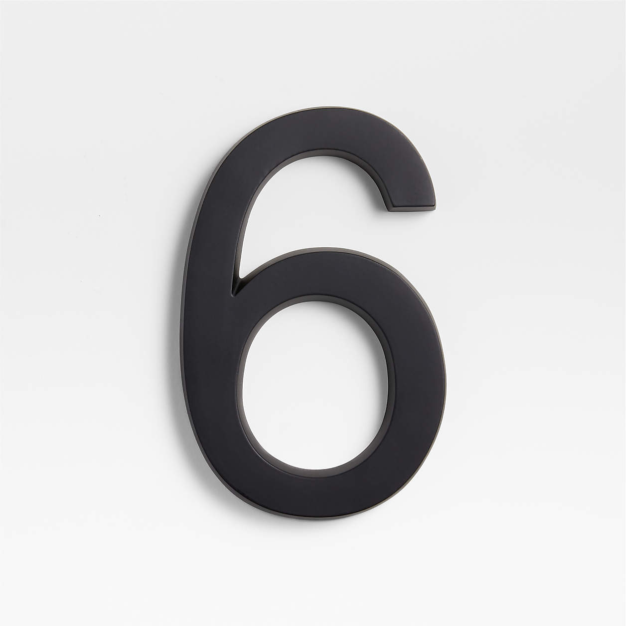 6" Matte Black Metal House Number 6 + Reviews | Crate & Barrel