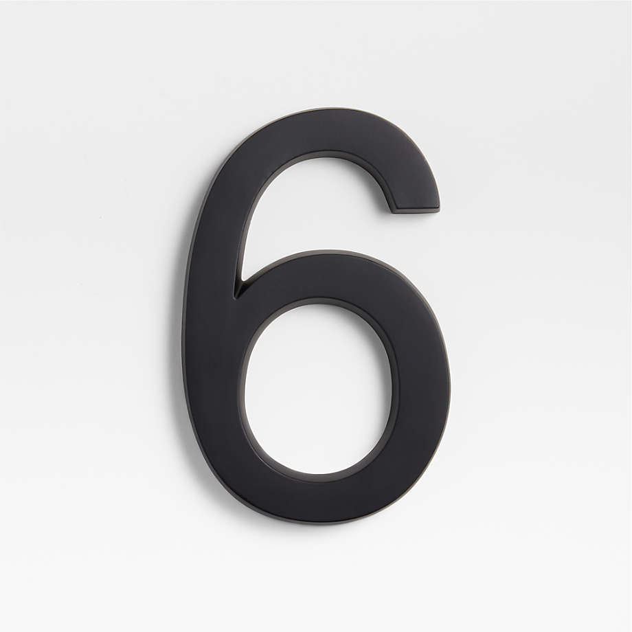 6" Matte Black Metal House Number 6 | Crate & Barrel