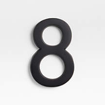 6" Matte Black Metal House Number 8 + Reviews | Crate & Barrel