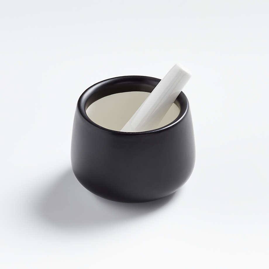 Matte Black Mini Mortar and Pestle Molcajete Bowl Grinder + Reviews ...
