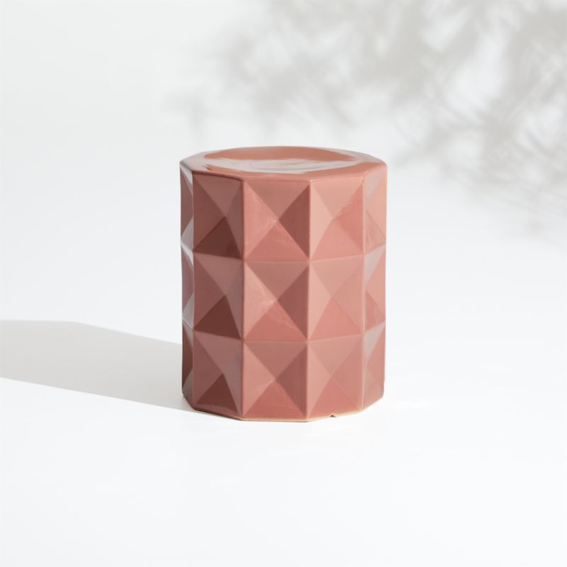 Mauve Faceted Garden Stool End Table | Crate & Barrel