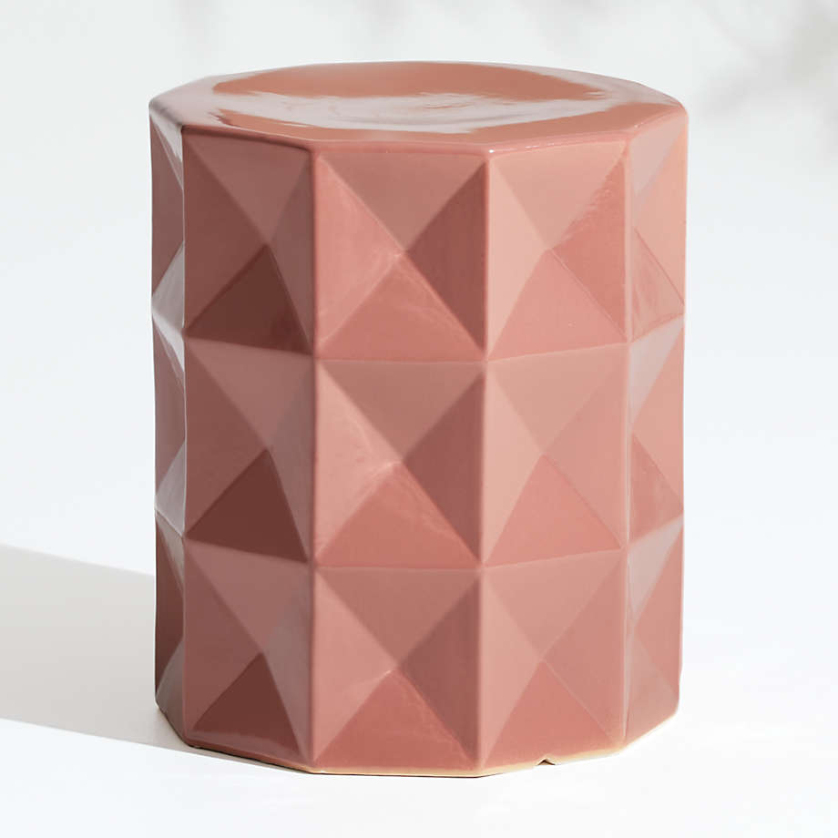 Mauve Faceted Garden Stool End Table | Crate & Barrel