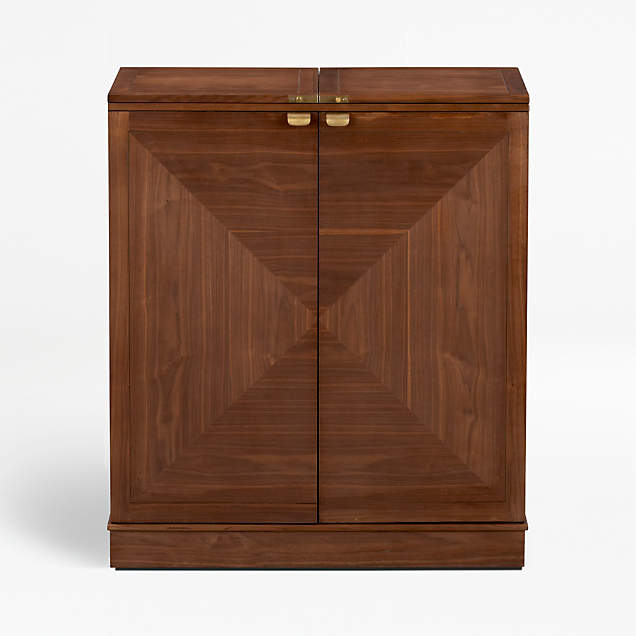 Marin Shiitake Bar Cabinet with Storage + Reviews | Crate & Barrel Canada