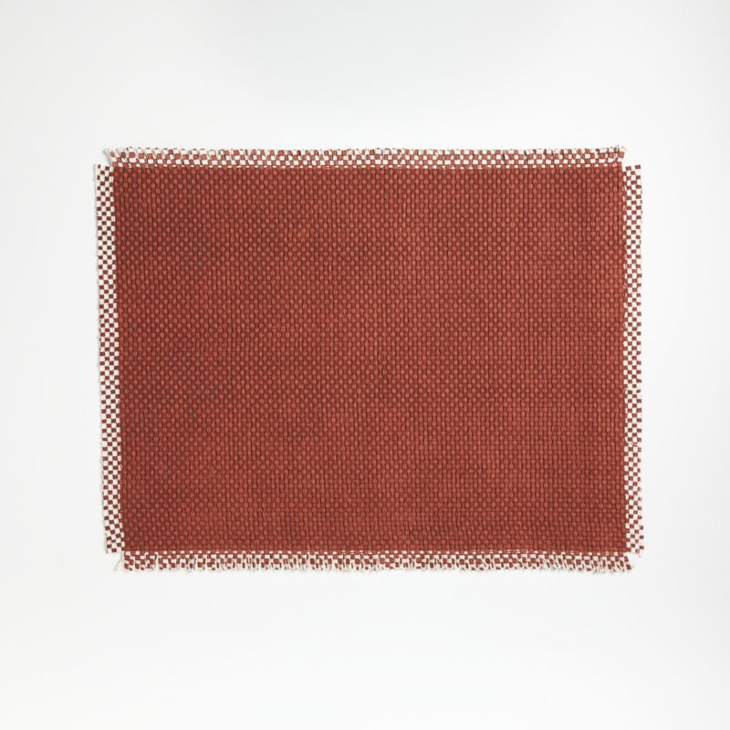 Mayrie Clay Orange Fringe Placemat | Crate & Barrel