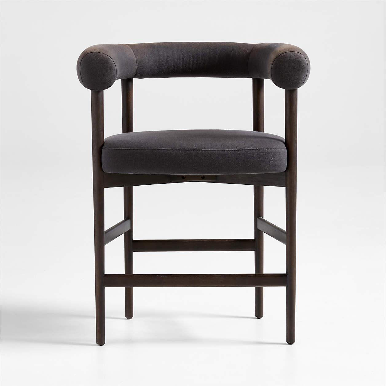 Mazz Charcoal Curved Counter Stool by Leanne Ford + Reviews | Crate ...