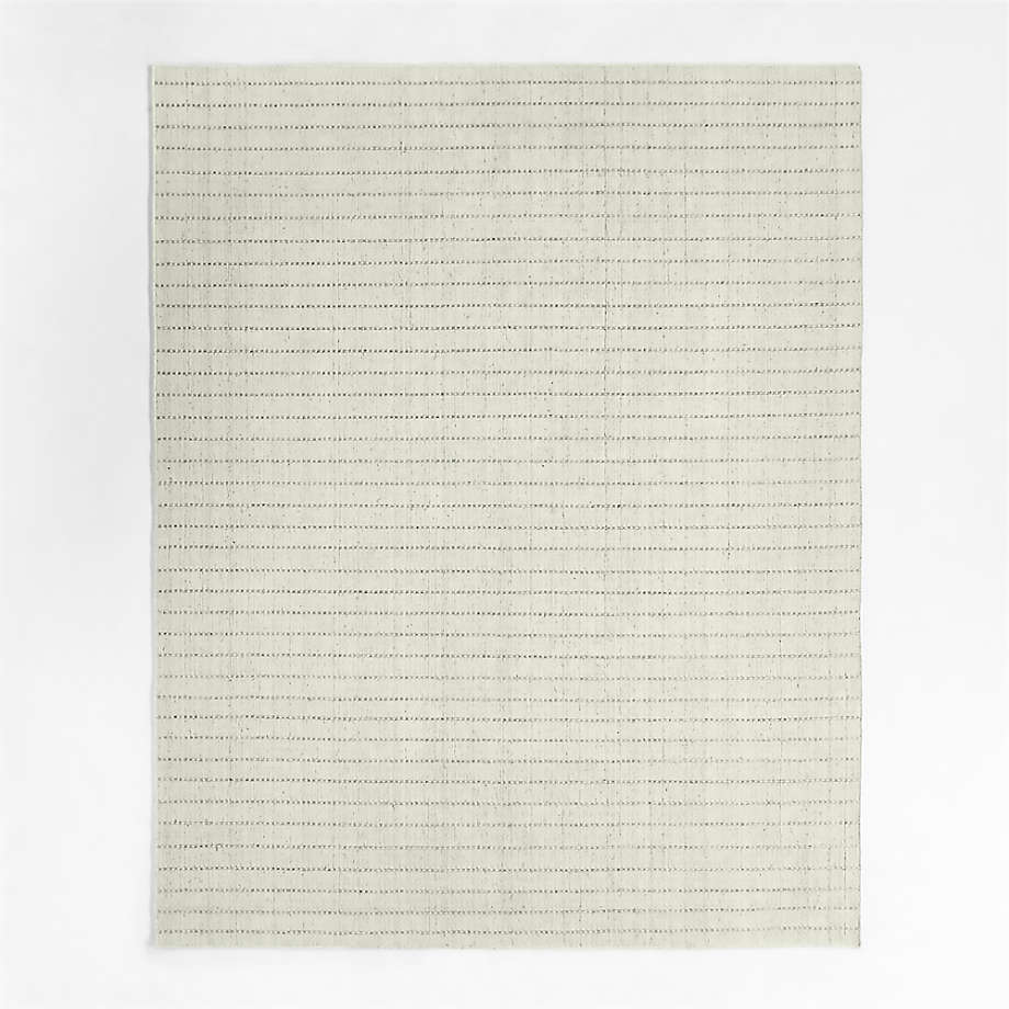 Melun Flatweave Striped Ivory Area Rug 9'x12' + Reviews | Crate & Barrel