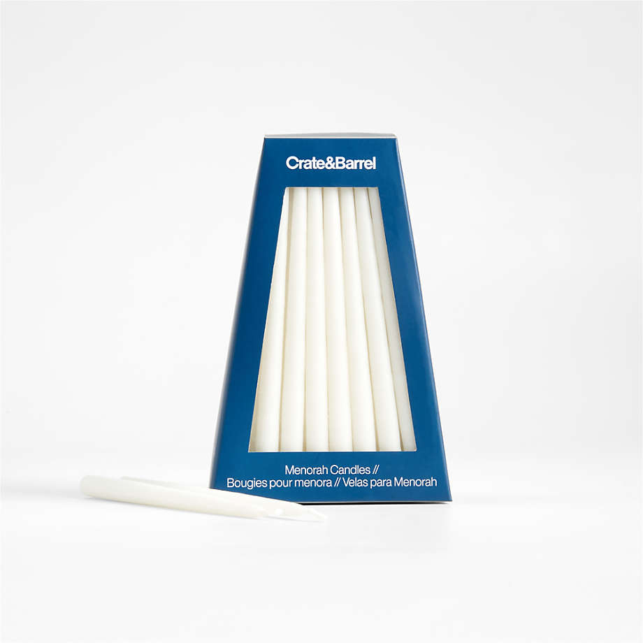 White Hanukkah Menorah Candles, Set of 45 + Reviews | Crate & Barrel