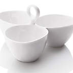 Mercer White Ceramic 3-Part Divided Server + Reviews | Crate & Barrel