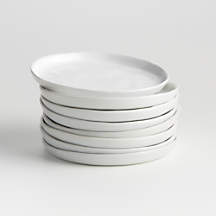 Mercer White Round Ceramic Appetizer Plates, Set of 8 + Reviews | Crate ...