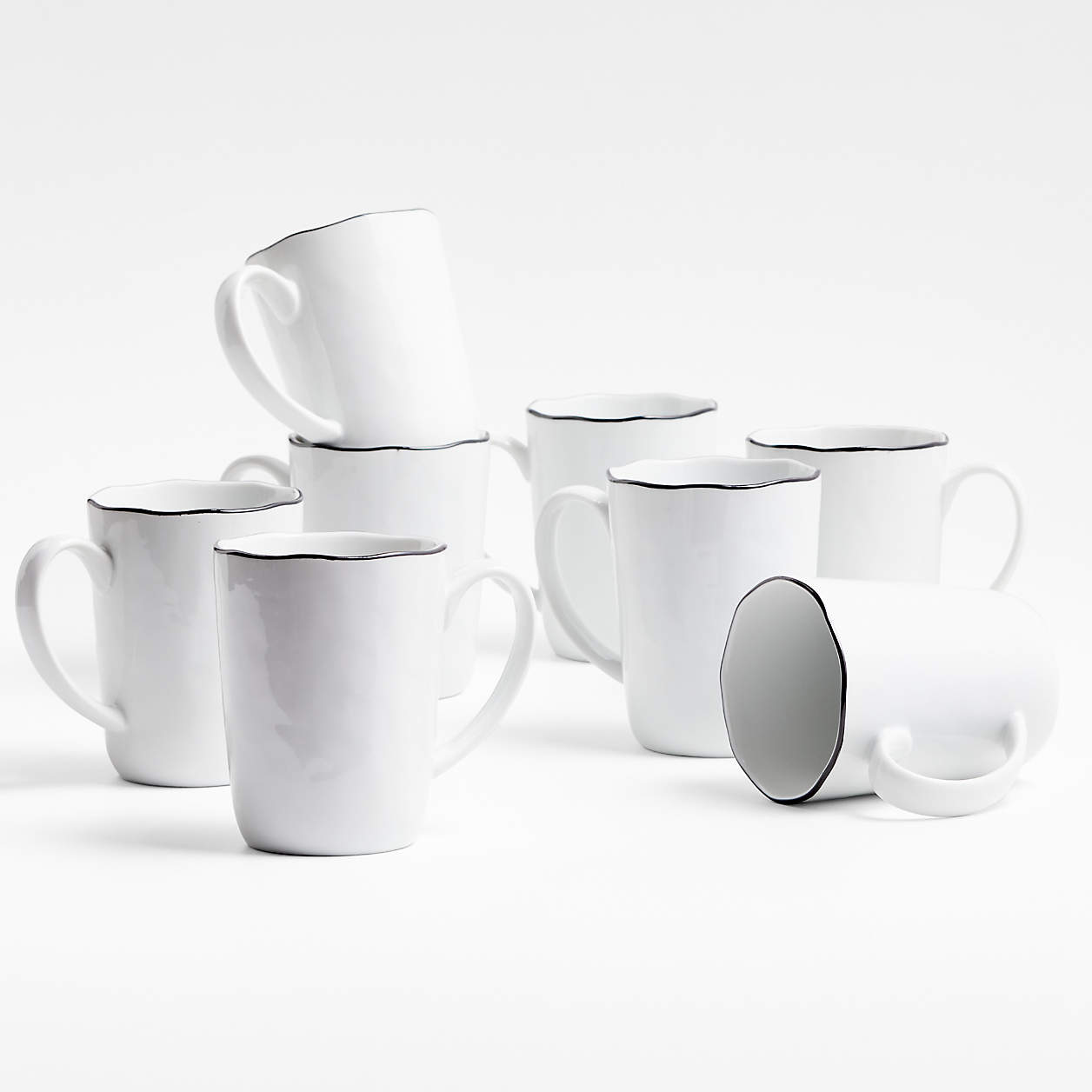 Mercer Black Rim Mugs, Set of 8 | Crate & Barrel Canada