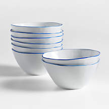 Mercer Blue Rim Ceramic Cereal Bowl + Reviews | Crate & Barrel Canada