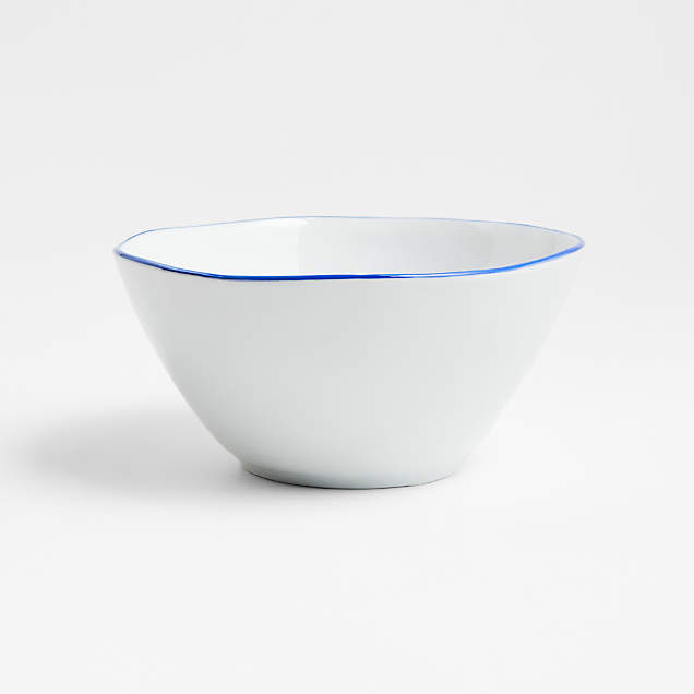 Mercer Blue Rim Round Ceramic Dinner Plate + Reviews | Crate & Barrel ...