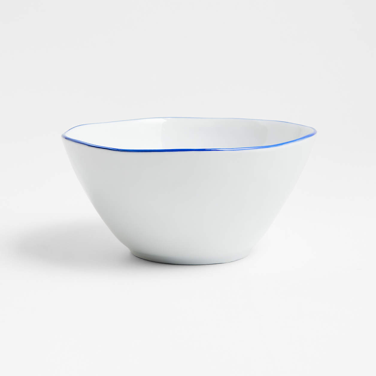 Mercer Blue Rim Ceramic Cereal Bowl + Reviews | Crate & Barrel